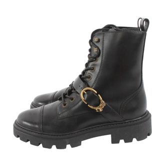 Tod's Glattleder Combat Boots - - Shoes - Damen - Schwarzk - 38 1/2 EU