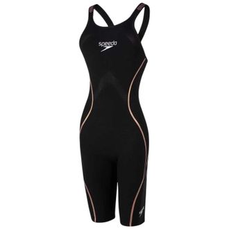 Speedo Intent Streamline Badeanzug f&uuml;r Damen (Schwarz/Gold)