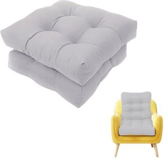 Generic Lot de 2 coussins de chaise de patio carr&eacute;s pour chaise de terrasse, d&eacute;coration de mobilier de jardin, convient &agrave; toutes les conditions m&eacute;t&eacute;orologique