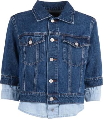 7 For All Mankind Femme, Vestes, Bleu, Taille: 40 FR Double Layer Trucker