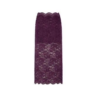 Paco Rabanne Floral Lace Layered Skirt - Purple
