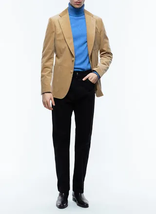 Fursac Veste droite en velours c&ocirc;tel&eacute; - Taille 44 - Homme