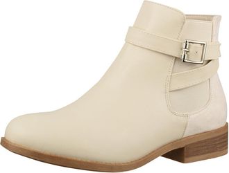 Elara Damen Stiefelette Chelsea Ankle Boots Chunkyrayan C298 Beige-38