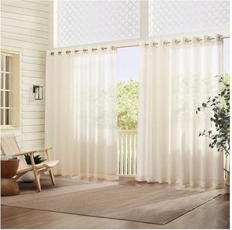 Elrene Home Fashions Carmen Sheer Extra Breit Wetterfester Vorhang mit &Ouml;sen Oben mit passendem Raffhalter f&uuml;r Veranda, Pergola, Terrasse, Deck, 295 cm B x 24
