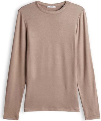 OPUS Langarmshirt Sifa aus weichem Jersey Gerader Schnitt mit Rundhals f&uuml;r cleane Layerings