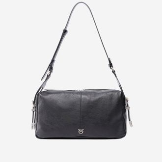 Pinko Womens Shoulder Bag Biker Leather Black