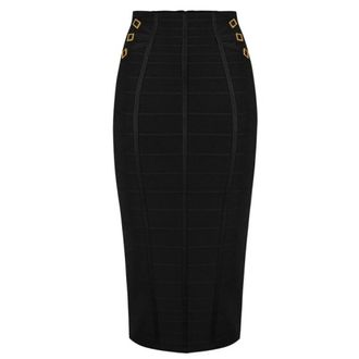 Elisabetta Franchi Femme, Jupes, Noir, Taille: 38 FR Jupe en tissu tricot&eacute; 3D