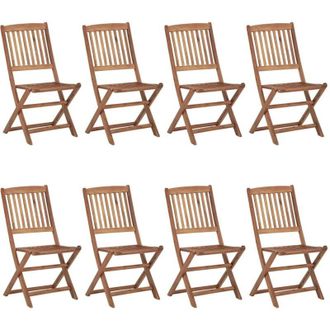 vidaXL Vidaxl - Klappbare Gartenst&uuml;hle 8 Stk. Massivholz Akazie