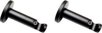 Gardinia Tr&auml;ger mit Metallmontageplatte f&uuml;r Gardinenstange mit &Oslash; 16 mm, 1-l&auml;ufig, Offen, Serie Memphis, Metall, L&auml;nge 7,5 cm, Schwarz-Matt (Packung mit 2)