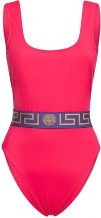 Versace Femme, Maillots de bain, Rose, Taille: 40 FR Maillot de bain une pi&egrave;ce fuchsia avec ceinture &eacute;l&eacute;gante