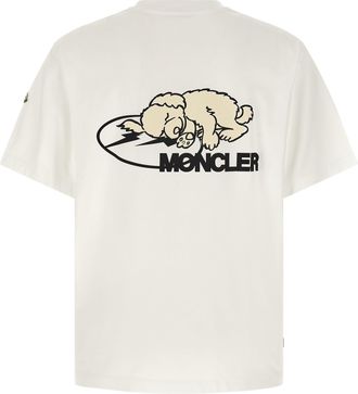 Moncler Logo-Embroidered Cotton T-Shirt - White