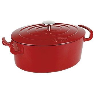 Sitram 711088-Br&auml;ter, oval, Gusseisen, Schwarz/Rot, 5 L
