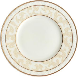Villeroy & Boch Villeroy und Boch - Ivoire Brotteller, kleiner Speiseteller mit Goldrändern und Ornamenten aus Premium Bone Porzellan, spülmaschinenfest, 180 mm