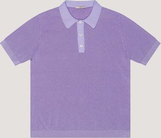Circolo 1901 Fancy knit bicolor polo shirt Ametista / XL