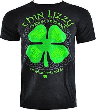 Thin Lizzy 4 Leaf Clover T Shirt (Noir) - Large