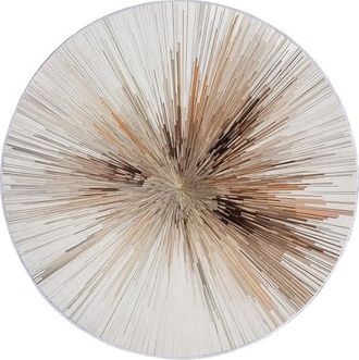 Generic Tapis Rond de Salon Luxe G&eacute;om&eacute;trie Rayonnement Moderne pour Salle &agrave; Manger Bureau Lavable en Machine et Poil Court 180 cm (Round) Tapis Chambre avec D