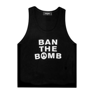 Dsquared2 Bedrucktes Tanktop in Schwarz - - Tops - Herren - Schwarzk - S