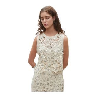 Suncoo Femme, Tops, Beige, Taille: 38 FR Hauts sans manches