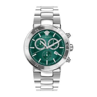 Versace Homme, Accessoires, Gris, Taille: ONE Size Urban Mystique Chronographe Montre en Acier Inoxydable