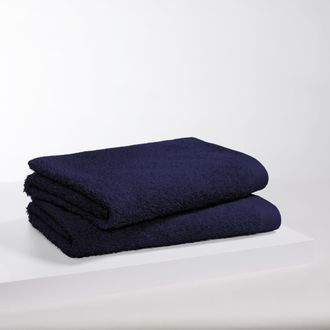 s.Oliver 2 TLG Duschtuch Set 70x140cm - 100% Baumwolle, 600 g/m², weich & saugstark, Doppelpack Duschtücher dunkelblau