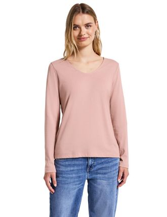 Street One Damen Langarmshirt in Unifarbe