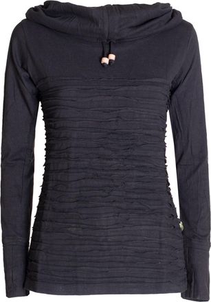 vishes Cutwork Sweater aus Baumwolle mit Kragen - Alternative Bekleidung schwarz 44-46