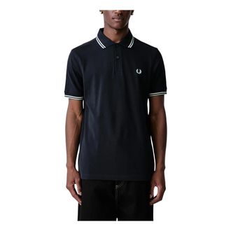 Fred Perry Polo &agrave; double liser&eacute; - Homme - Tops - Bleu - Taille: XL