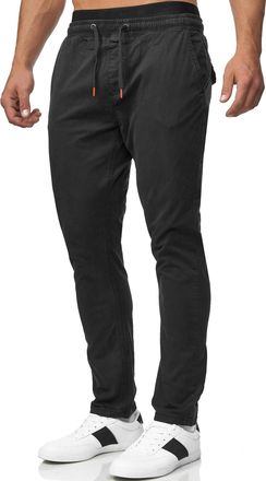 Indicode Herren Osborne Stoffhose aus 98% Baumwolle | Herrenhose Freizeithose für Männer Black, XXL