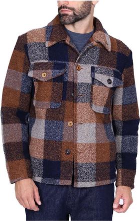 Bob Homme, Vestes, Multicolore, Taille: M Chemise-veste &agrave; carreaux en laine