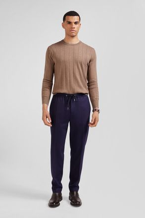 Eden Park Pantalon Bleu Marine Taille &Eacute;lastiqu&eacute;e Coupe Modern