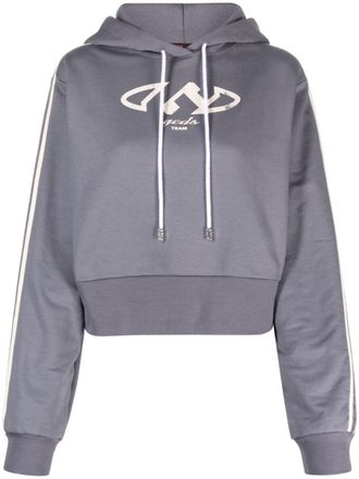 GCDS Hoodie mit Logo-Print - Grau