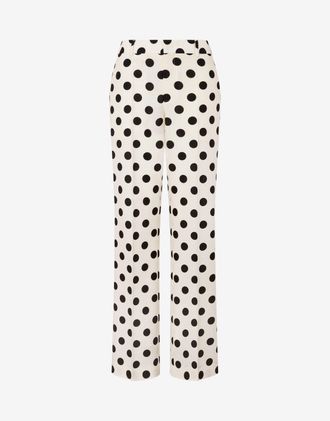 Moschino Pantalon en laine imprimée Polka Dots - Blanc