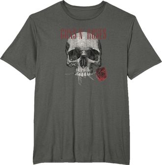 Guns n' Roses Guns n Roses Hard Rock Band Flower Skull by Rock Off T-Shirt