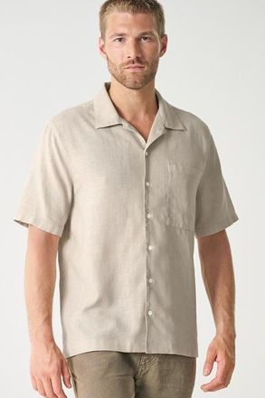 Hempage Hempage Herren vegan Kurzarmhemd Thistle Beige