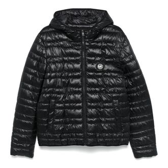 Michael Kors Schwarze Kapuzen-Pufferjacke - - Jackets - Herren - Schwarzk - L