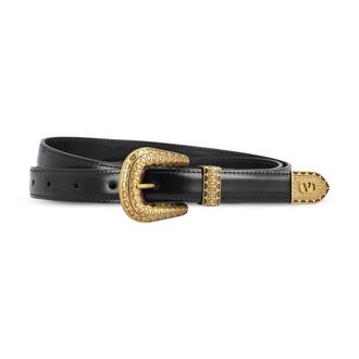 Valentino Garavani Homme, Accessoires, Noir, Taille: 95 CM Ceinture en cuir noir avec boucle r&eacute;glable