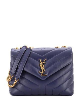 Saint Laurent Loulou Matelasse Chevron Leather Small shoulder bag - Bleu