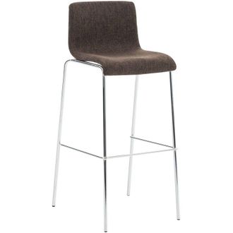 Clp Barhocker Hover Stoff 4-Fu&szlig; Gestell braun chrom