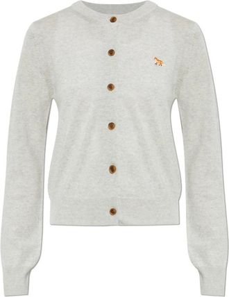 Maison Kitsun&eacute; Femme, Pulls, Gris, Taille: 40 FR Baby Fox Merino Regular Cardigan