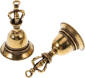 Milisten Messing Glocke Schl&uuml;sselanh&auml;nger Vintage Handglocke Anh&auml;nger DIY Basteln Weihnachtsbaumschmuck Kupfer Gl&ouml;ckchen 2 St&uuml;cke Wohnaccessoires