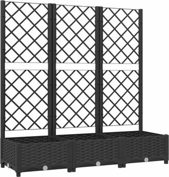vidaXL Vidaxl - Jardini&egrave;re avec treillis Noir 120x40x121,5 cm pp