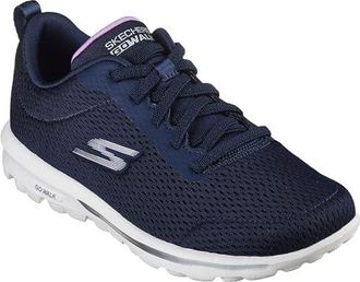 Skechers Baskets Go Walk Travel-Fun Journey Chaussures pour Femme, Bleu Marine/Lavande, 35 EU