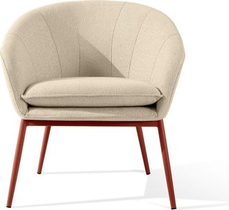 Konsimo Gartensessel Solis Loungesessel, Gartenstuhl, Stahlrahmen, hergestellt in der EU (B) 69 cm (H) 76 cm (T) 66 cm, extra bequemer Sitz (gewebter Stoff, c