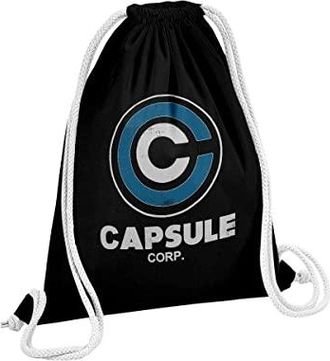 Fabulous Sac de Gym en Coton Noir Capsule Corp. Geek Jeux Video Serie Film 12 Litres