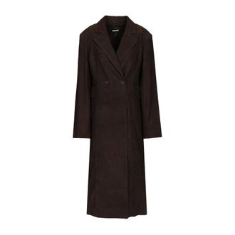 Rotate Rotate Birger Christensen, Femme, Manteaux, Brun, Taille: 38 FR Long Suede Coat