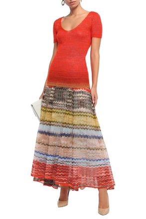 Missoni Orange Mohair & Alpaca Blend Knit Top Size XXS