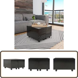 vidaXL Couchtisch Hochglanz-Schwarz 60x60x35 cm Holzwerkstoff - Couchtisch - Holzwerkstoff Tisch - Schwarz - Wohnzimmerschmuck - Sideboard