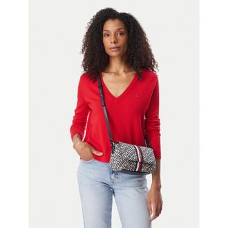 Tommy Hilfiger Handtasche Tommy Hilfiger Th Jacquard Ess Crossover AW0AW19066 Blau