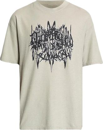 44 Label Group Homme, Tops, Gris, Taille: S T-shirt en coton avec imprim&eacute;