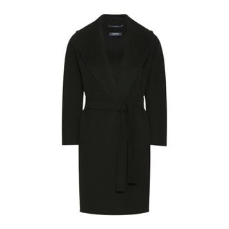 Max Mara Belted Manteaux - Femme - Manteaux - Noir - Taille: 38 FR